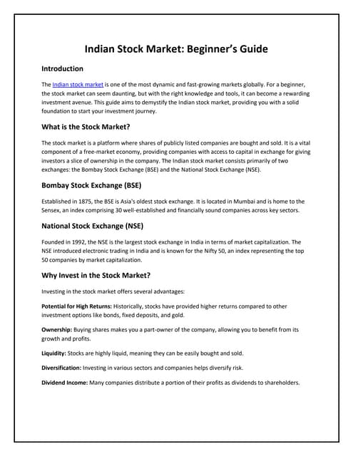 Selected topics in stock market | PPT | Stocks and Bonds | Personal ...