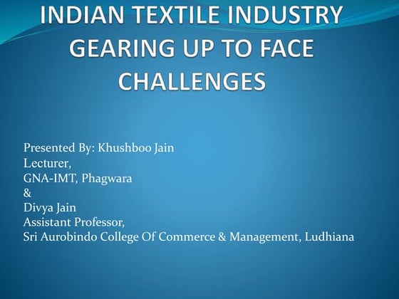 Garment industry presentation | PPT