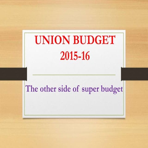 Union budget | PPTX
