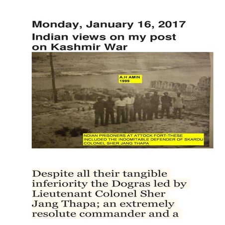 INDIAN VIEWS KASHMIR WAR 1947-48 | PDF