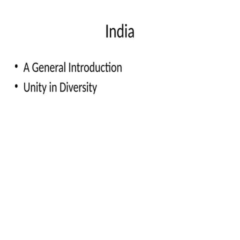 India –Unity in Diversity & Global Pride | PPTX