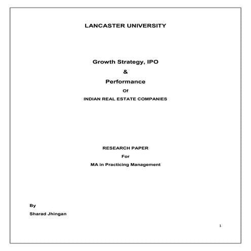 India real estate research | PDF | Real Estate Industry | Industries