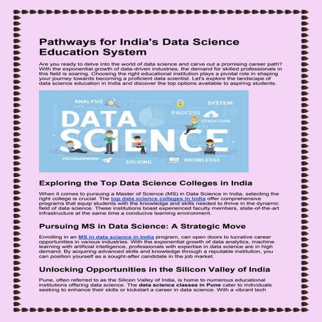 Pathways for India's Data Science Education System | PDF