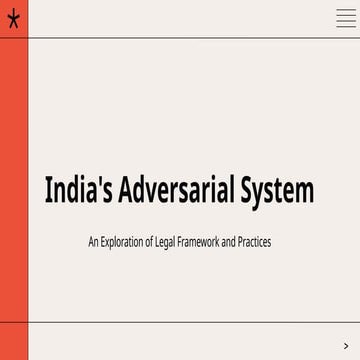 India's Adversarial System IN the India. | PPT