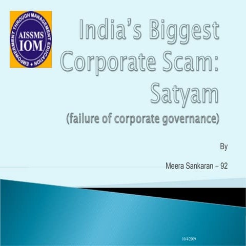 India S Biggest Corporate Scam | PPT