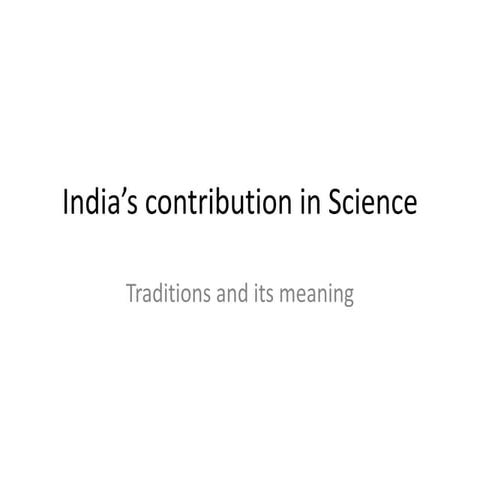 India’s contribution in science | PPSX