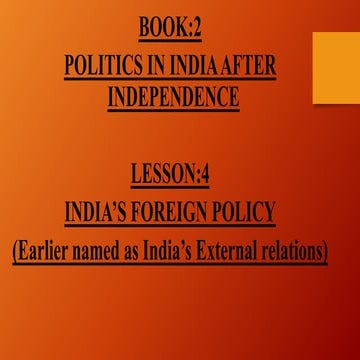 india's foreign policy and reconstruction of congress | PDF