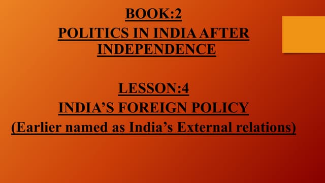 Foreign policy of india | PPTX