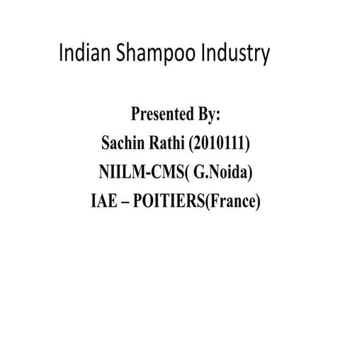 India shampoo industry | PPTX