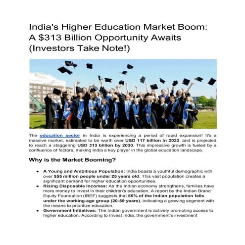 India's Higher Education Market Boom A 313 Billion Opportunity Awaits ...