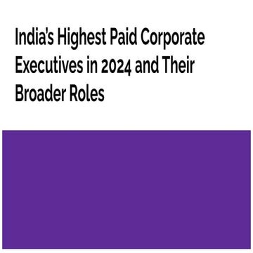 India’s Highest Paid Corporate Executives in 2024 and Their Broader ...