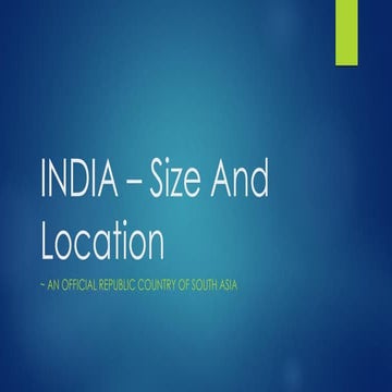 India – size and location | PDF