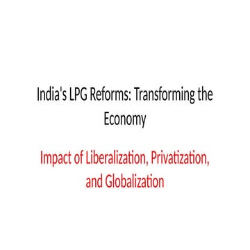 India's LPG Reforms and its perspective to India | PPT