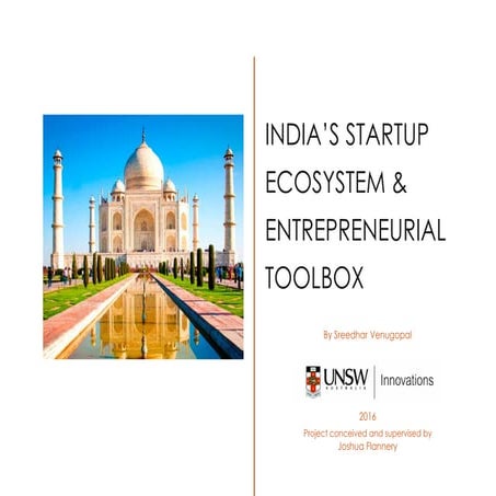 India's Startup Ecosystem and Entrepreneurial Toolbox | PDF