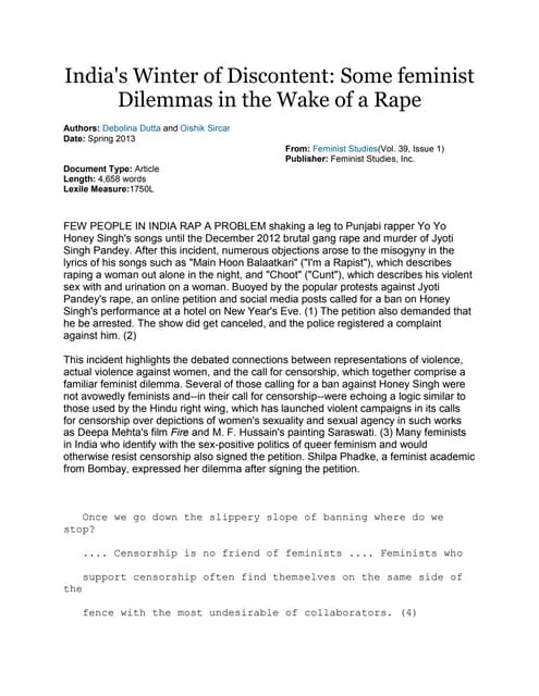 Nirbhaya rape case | PPTX