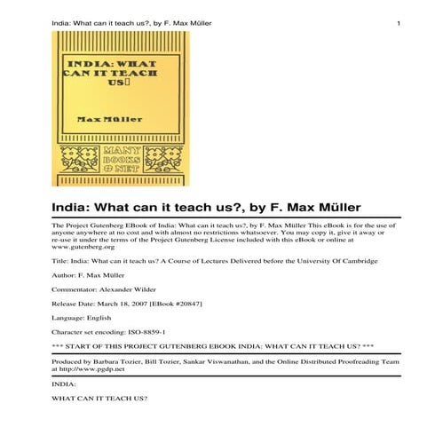India,what can it teach us[max muller] | PDF
