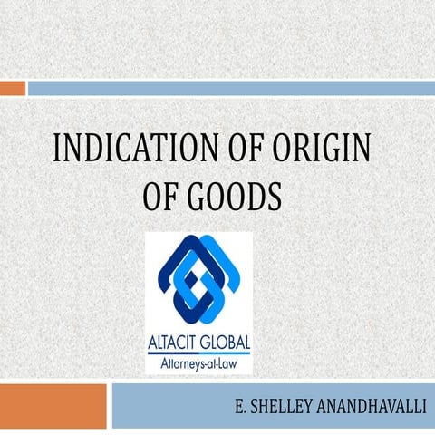 Indication of origin of goods | PPT