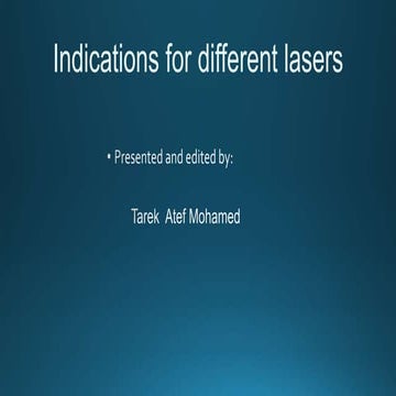 Indications for medical laser devices | PPTX