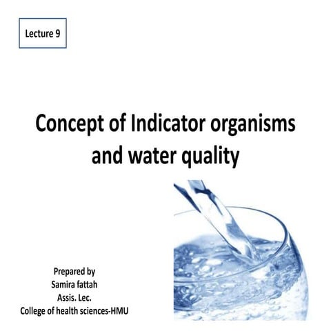 Indicator organisms and water quality | PPTX