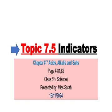 Indicators Pptx By Sarah Ashfaq 51 Chemistry Pptx