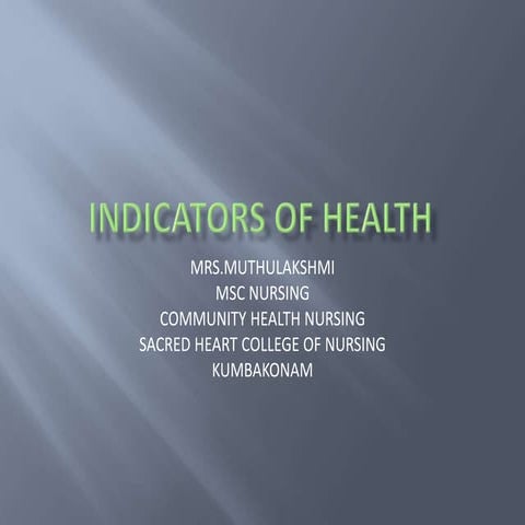 Indicators of health | PPTX