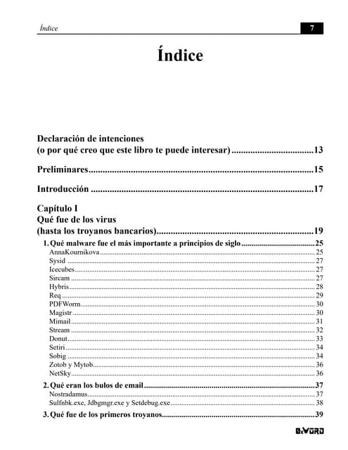 Índice del libro "Social Hunters" de 0xWord | PDF