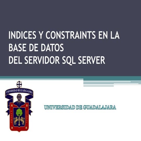 Indices y Constraints en una Base de Datos | PPTX