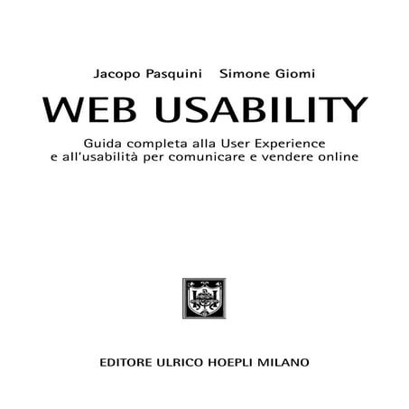 Indice libro Web Usability Hoepli | PDF | Internet | Computing