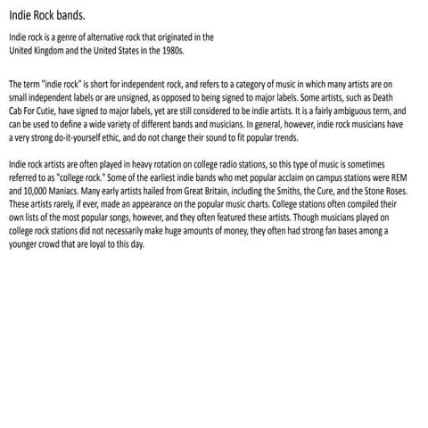 Indie rock | PPT