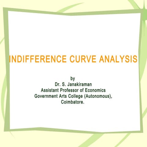 Indifference Curve | PPT | Economy | Business and Finance