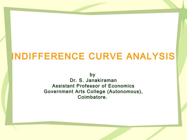 Indifference curve and budget line | PDF