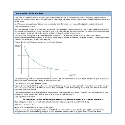 Indifference curve analysis | DOCX