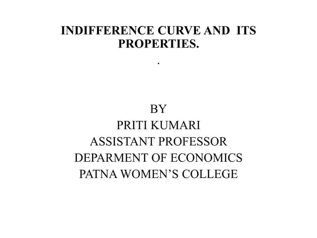 Presentation on Indifference Curve | PPTX