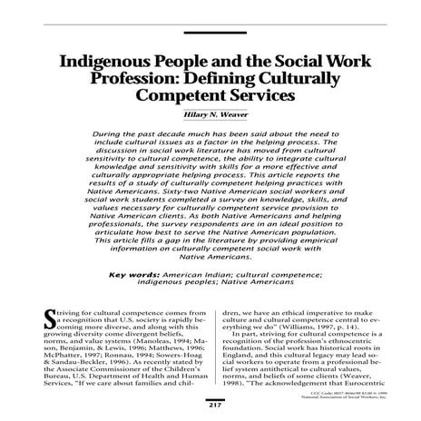 Indigenous peoples and the social work profession defining culturally ...