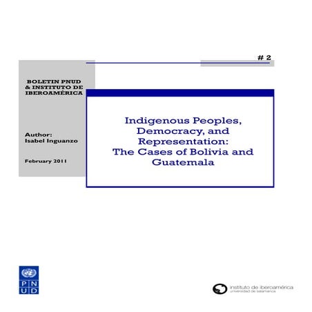 Indigenous peoples, democracy and representation the cases of bolivia ...