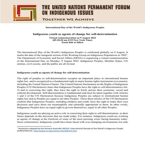 Indigenous youth as agents of change for self-determination | PDF