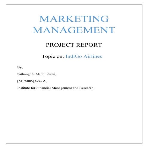 Indigo airlines report | DOC