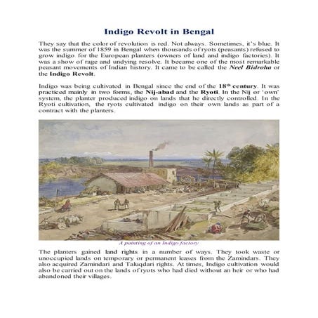 Indigo Revolt in Bengal | DOCX