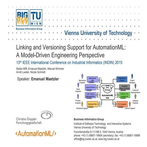 Linking And Versioning Support For Automationml A Model Driven