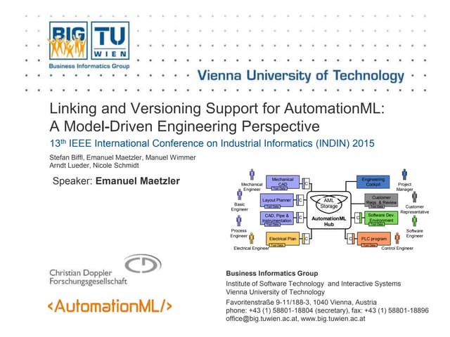 Linking And Versioning Support For Automationml A Model Driven