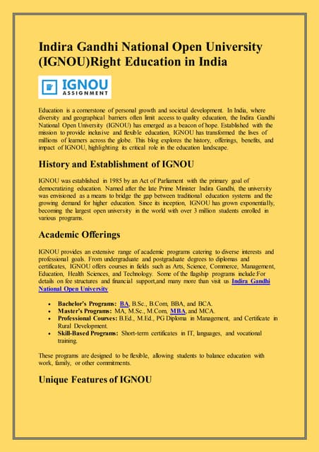 Indira Gandhi National Open University (IGNOU.pptx