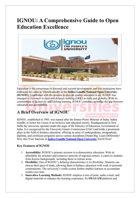 Indira Gandhi National Open University (IGNOU.pptx