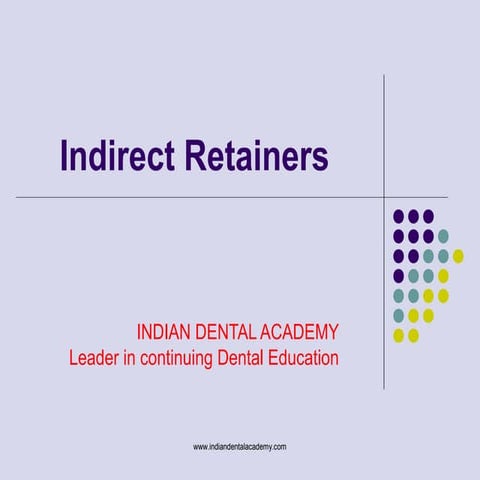 Indirect retainers/prosthodontic courses | PPT