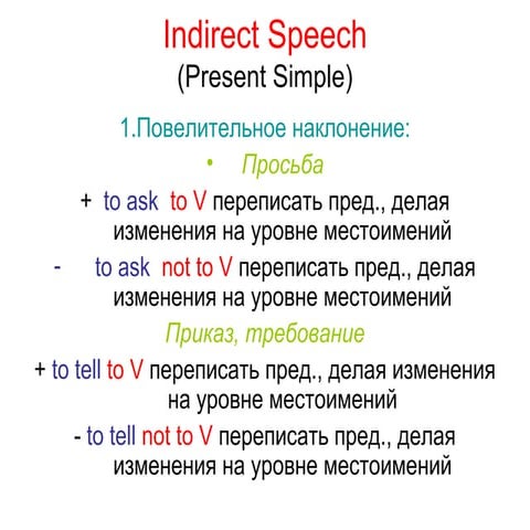 Indirect speech | PPT