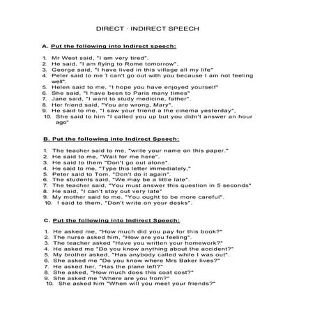 Indirect speech | PDF