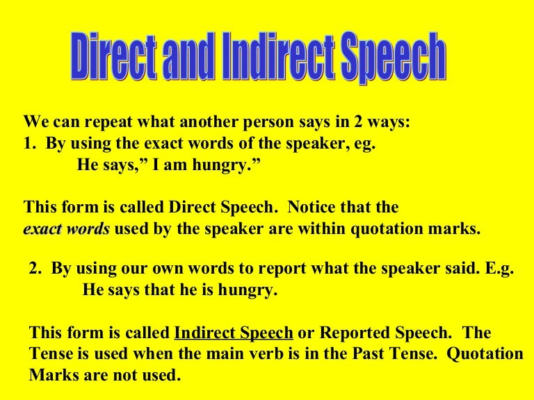 Indirect speech
