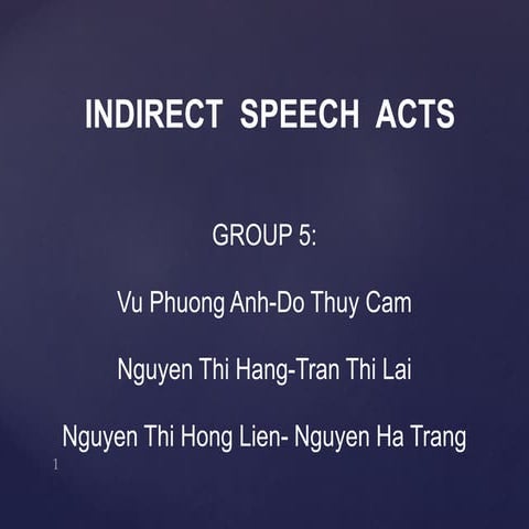 Indirect speech acts | PPTX