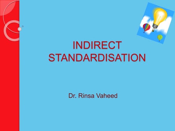 Direct standardisation ppt | PPTX