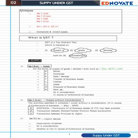 Indirect tax .pptx Supply under GST, Charges of GST | PDF