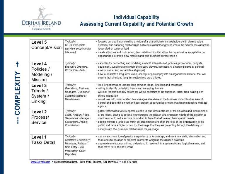 Individual Capability and Levels